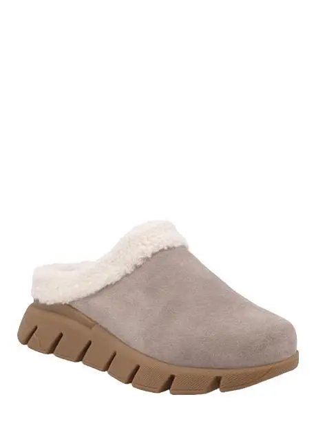 Mia Genuine Shearling Slipper - Stone/ Off White