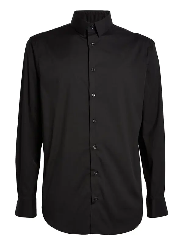 Giorgio Armani Cotton-blend Shirt - Black