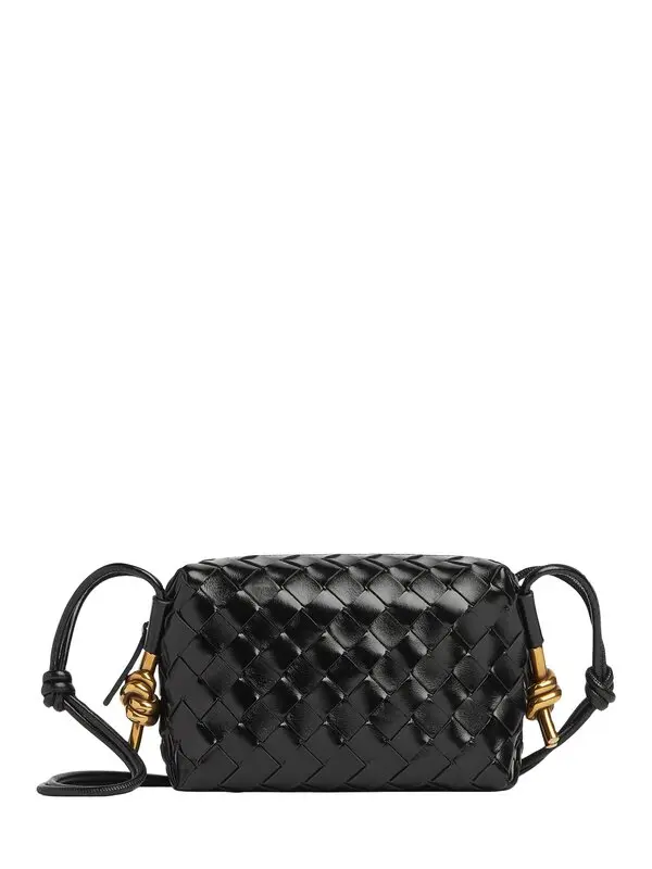 Bottega Veneta Mini Leather Loop Camera Bag - Black