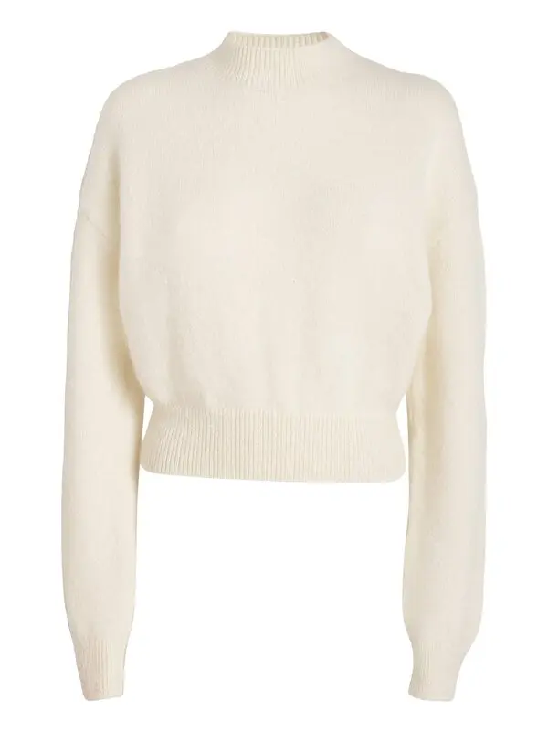 Jacquemus Alpaca Wool-blend Logo Sweater - Ivory