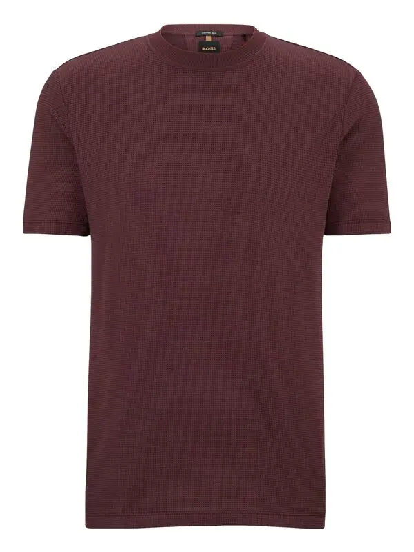 BOSS Cotton-silk Textured T-shirt - Red