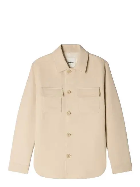 Sandro Buttoned Overshirt - Beige