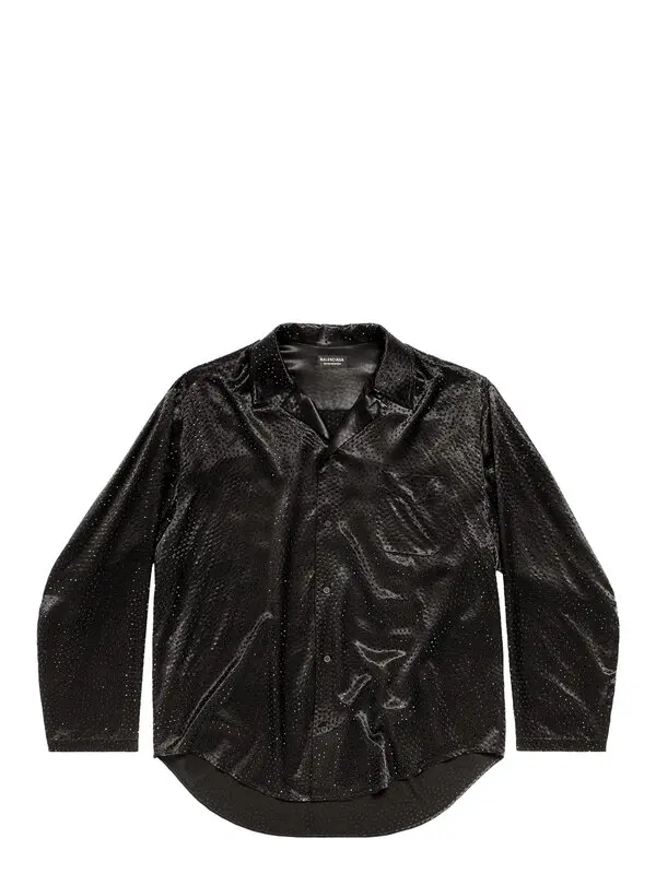 Balenciaga Rhinestone-embellished Satin Shirt - Purple