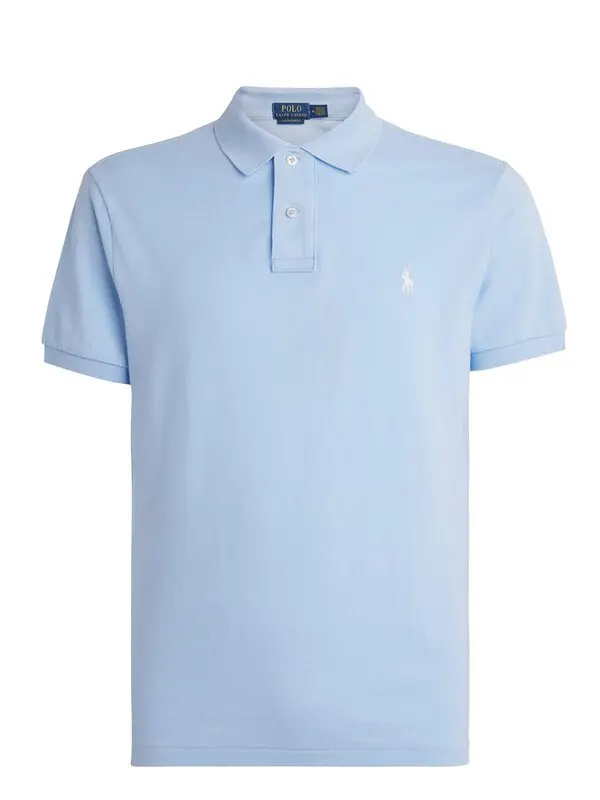 Polo Ralph Lauren Cotton Mesh Polo Shirt With Embroidered Pony - Blue