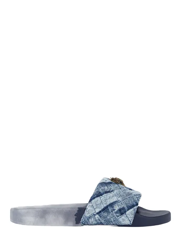 Kurt Geiger Meena Eagle Denim Slides - Blue