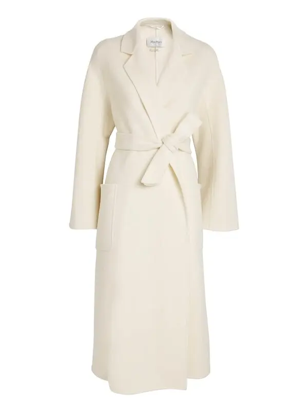 Max Mara Cashmere Belted Coat - White