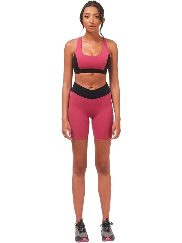 REBODY Vendetta Cloudlux Biker Shorts - Fuschia/black