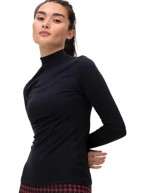 REBODY Cozy Mock Neck Long Sleeve Top - Cozy Black