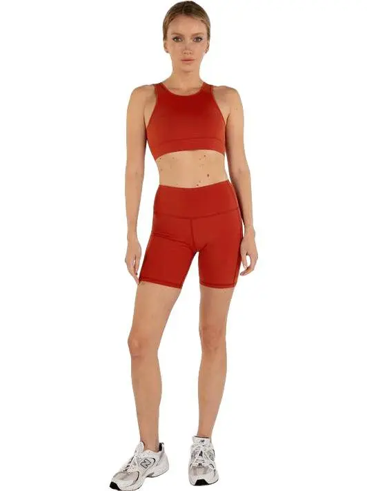 REBODY Incline Silkiflex High Waist Biker Short - Mars Red