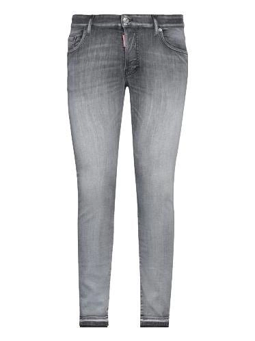 Dsquared2 Skinny Jeans In Cotton With Leather Trims - Lead