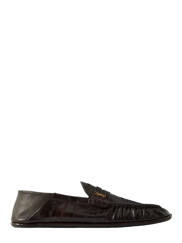 Saint Laurent Le Loafer Leather Penny Loafers - Brown