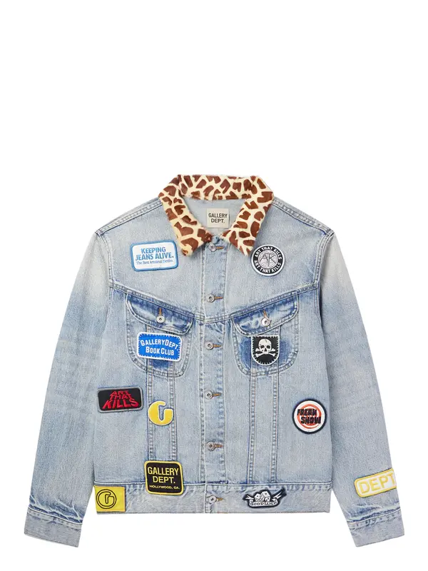 GALLERY DEPT. Headline Logo-appliquéd Printed Denim Jacket - Blue