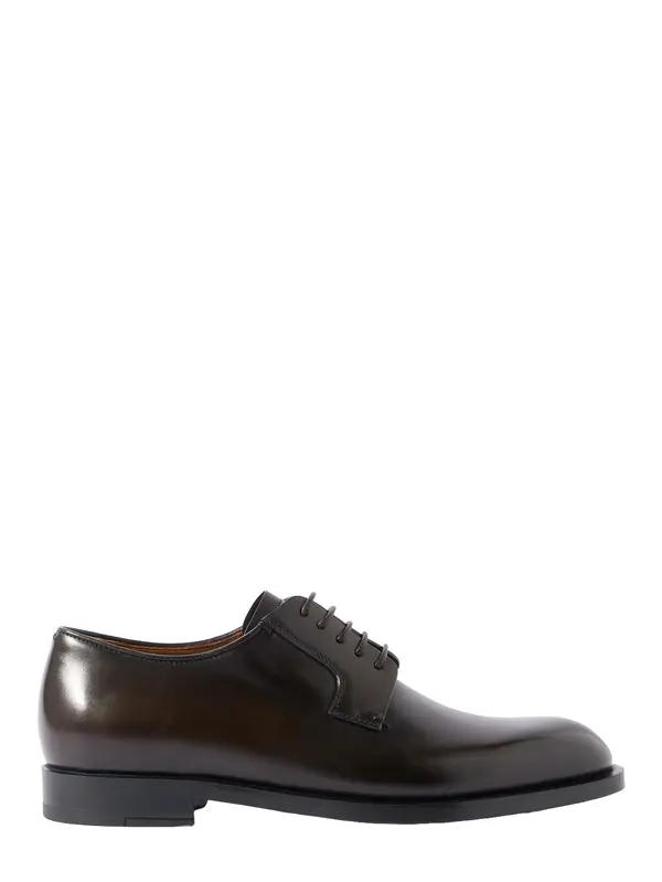 Zegna Leather Derby Shoes - Brown