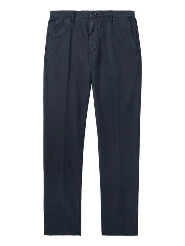 SLOWEAR Slim-fit Tricochino Trousers - Blue