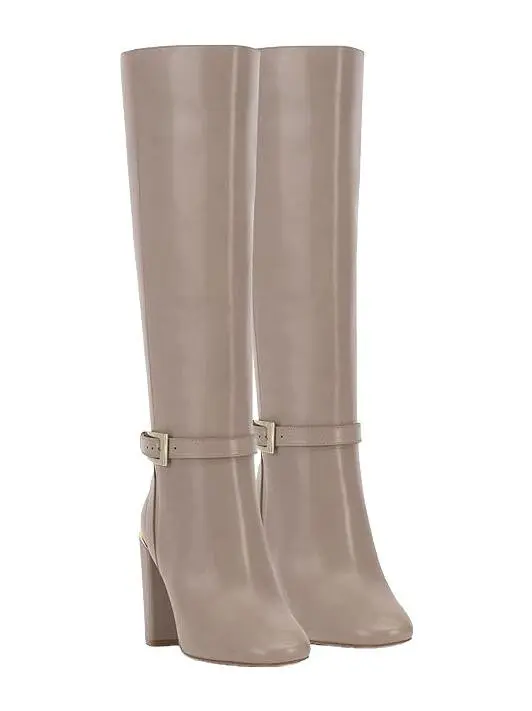 Vince Camuto Joanel Knee-high Block Heel Boots - Beige