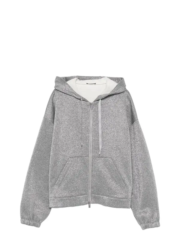 Peserico Metallic-effect Hoodie - Silver