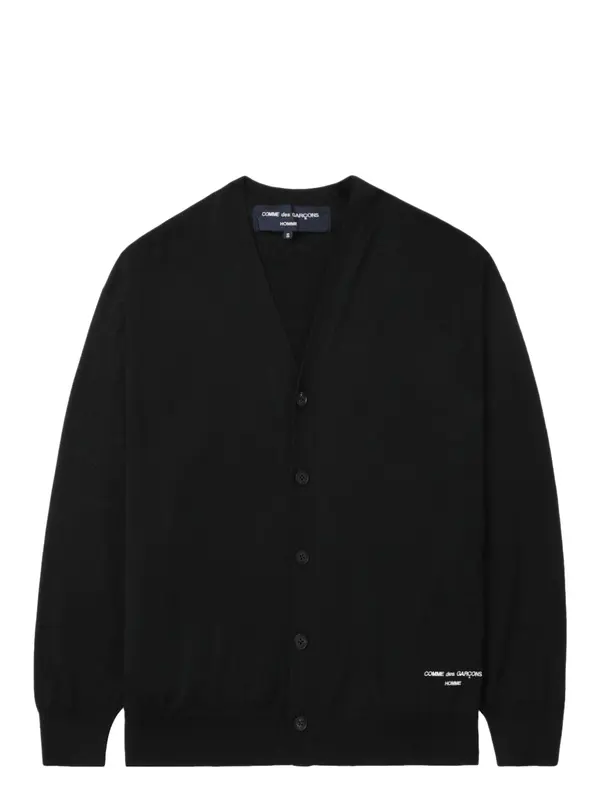 Comme Des Garçons Logo-embroidered Cardigan - Black