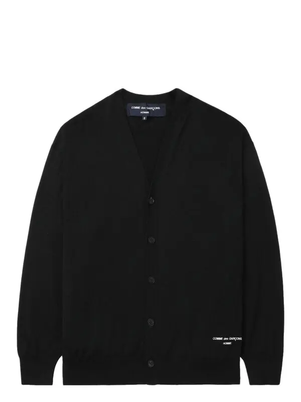 Comme Des Garçons Logo-embroidered Cardigan - Black