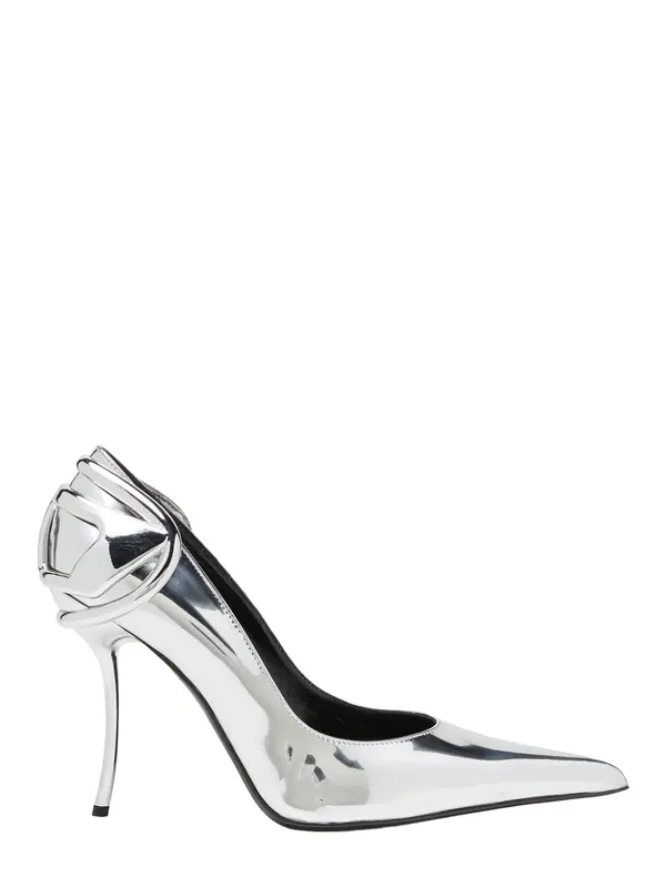 DIESEL 90mm Pointed Slingback Pumps - Silver