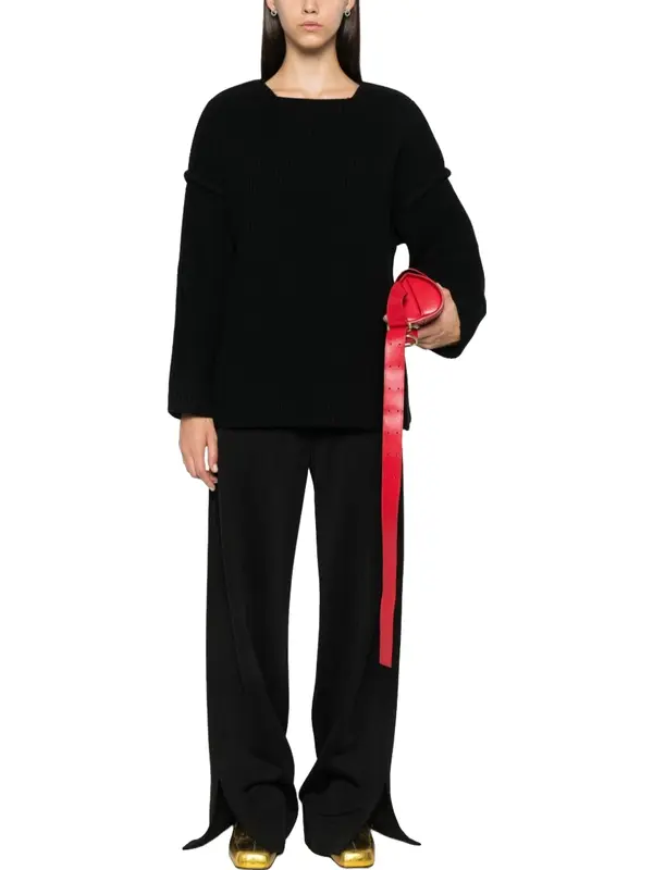 JIL SANDER Raised-seam Sweater - Black