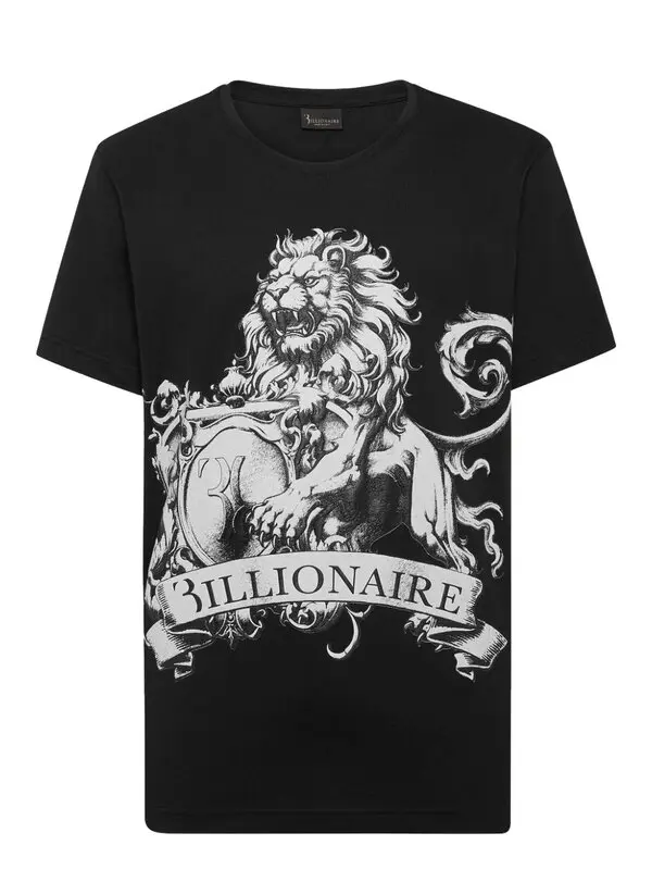 BILLIONAIRE Ss Logo-print Cotton T-shirt - Black