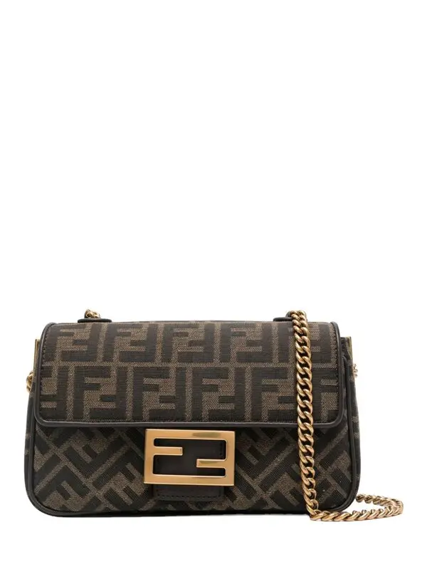 Fendi Mini Baguette Shoulder Bag - Brown