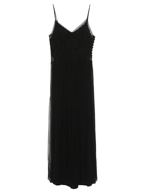 TWINSET Floral-appliqué Maxi Dress - Black