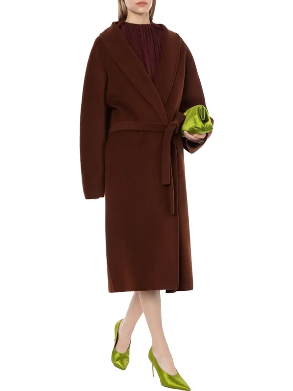 Philosophy Di Lorenzo Serafini Shawl Lapels Belted Midi Coat - Brown