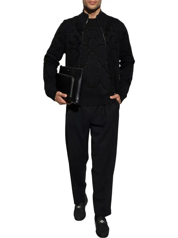 Versace Zip-up Cardigan - Black