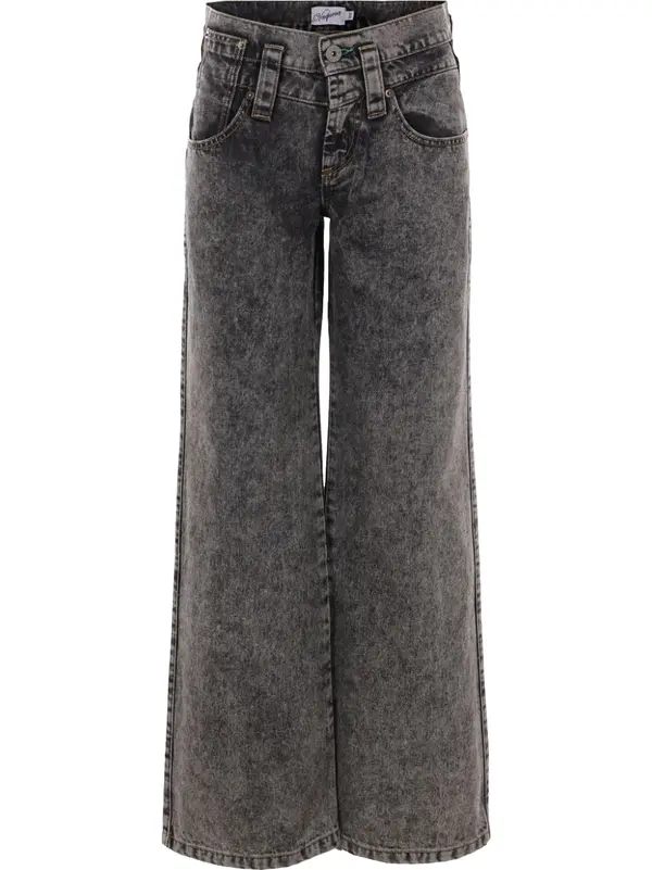 Vaquera Washed Wide-leg Jeans - Black