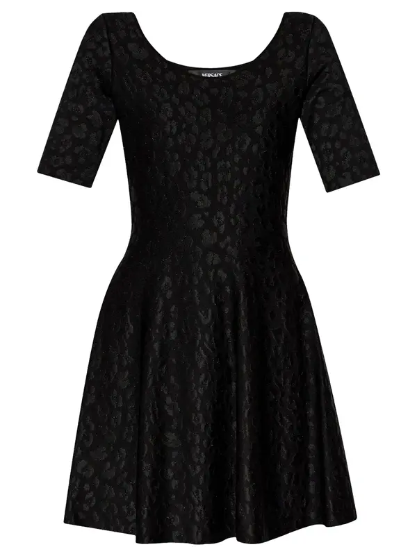 Versace Medusa Jacquard Mini Dress - Black