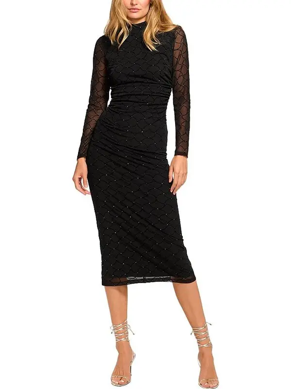 Ramy Brook Aurelia Embellished Midi Dress - Black Diamond