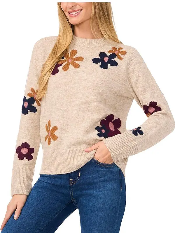 CECE DUPRAZ Groovy Flower Sweater - Oatmeal