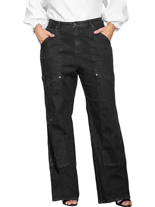 STANDARDS & PRACTICES Plus Super High Workwear Jeans - Rinse Black