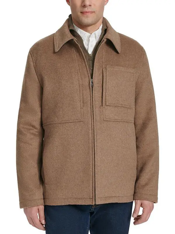Cole Haan Zip Front Jacket - Mushroom