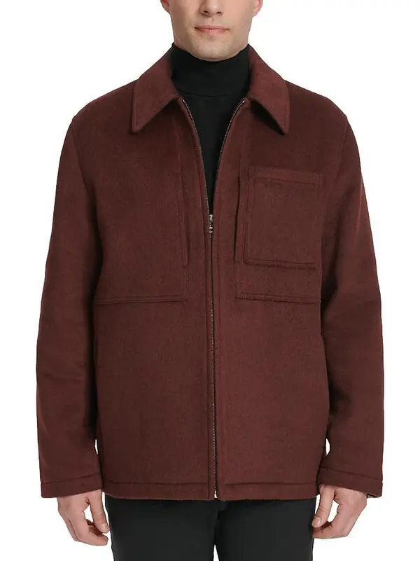 Cole Haan Zip Front Jacket - Wine