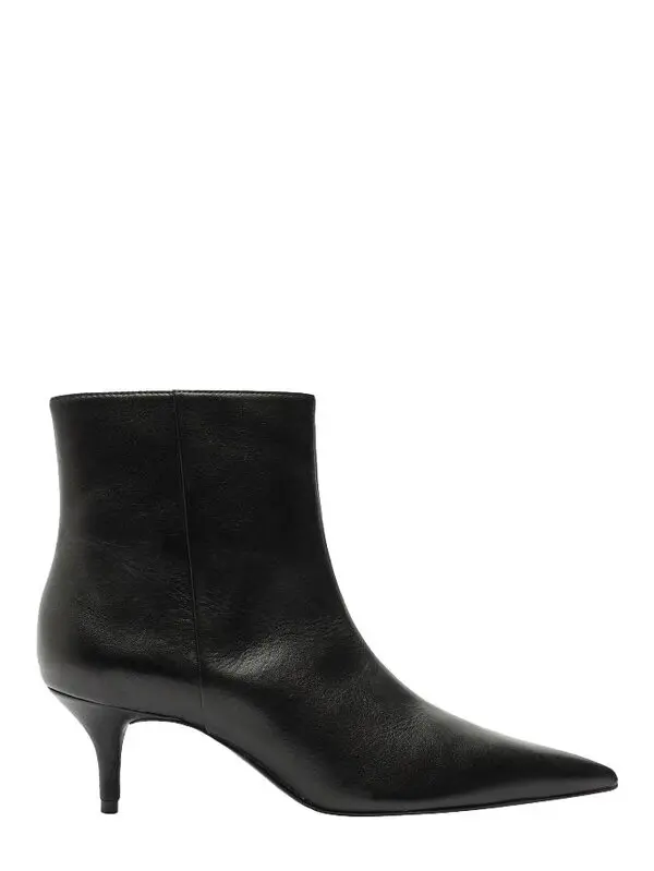 Schutz Mikki Mid 65mm Leather Stiletto Booties - Black