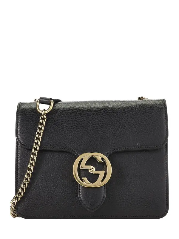 Gucci Leather Interlocking Crossbody - Black