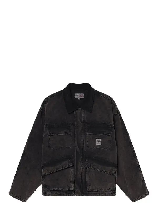 StÜssy Distressed Canvas Shop Jacket - Black