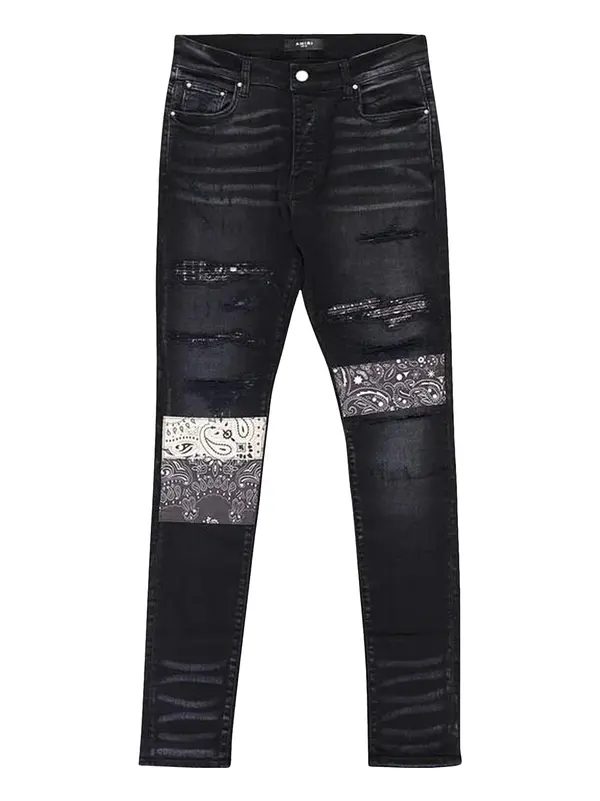 Amiri Vintage Bandana Artpatch Jean - Black
