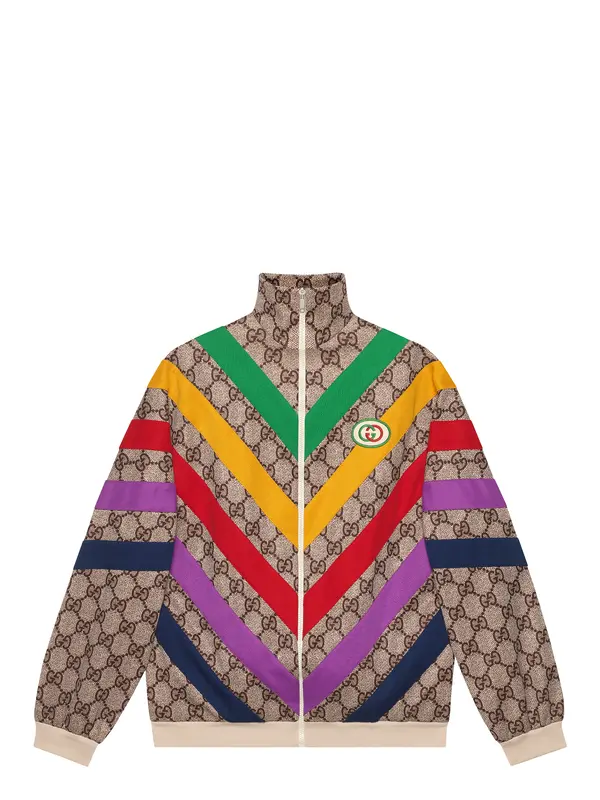Gucci Gg Supreme Print Jacket - Tan