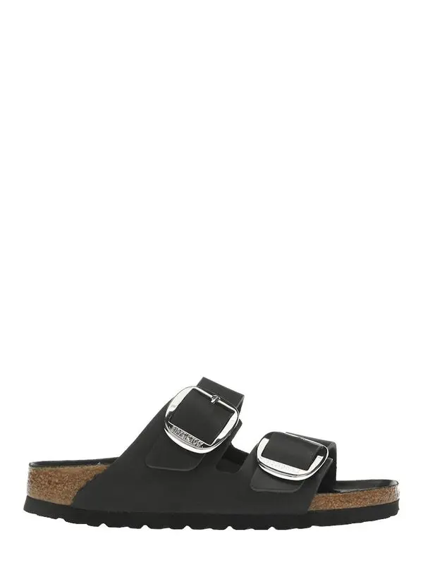 BIRKENSTOCK Arizona Big Buckle Oiled Leather Sandals - Black