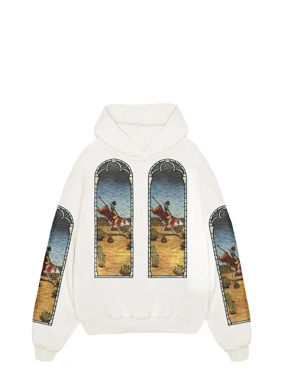 WHO DECIDES WAR BY EV BRAVADO X Est Gee Stained Glass Hoodie - Cream