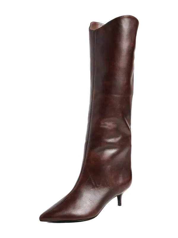 Schutz Maryana Lo Leather Boots - Brown