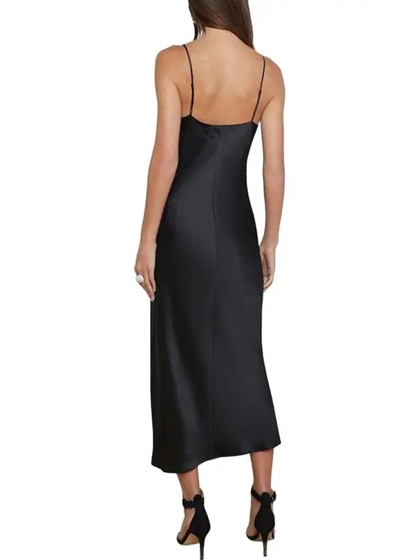 L & APOS;AGENCE L'agence Seridie Mid-length Silk Slip Dress - Black