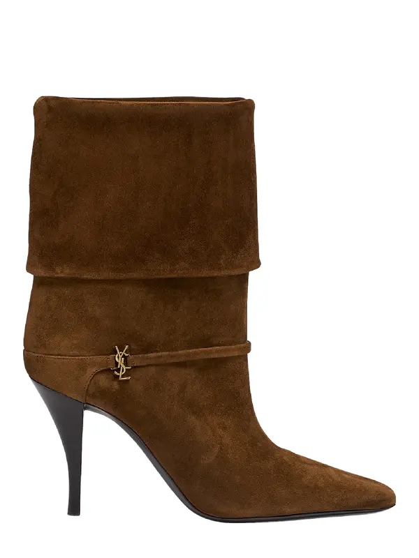 Saint Laurent Niki Suede Ankle Booties - Texas