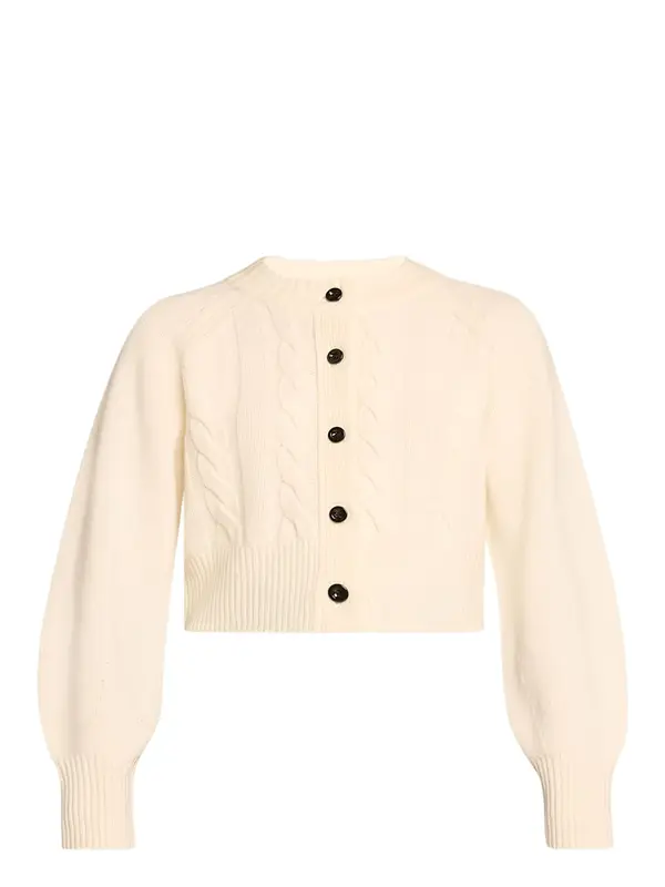 TOCCIN Rita Cropped Wool And Cashmere Cardigan - Ivory
