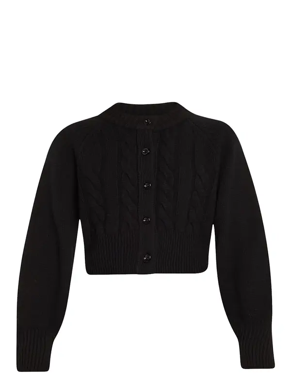 TOCCIN Rita Cropped Wool And Cashmere Cardigan - Jet