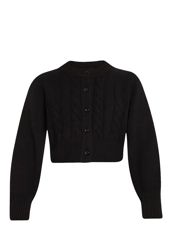 TOCCIN Rita Cropped Wool And Cashmere Cardigan - Jet