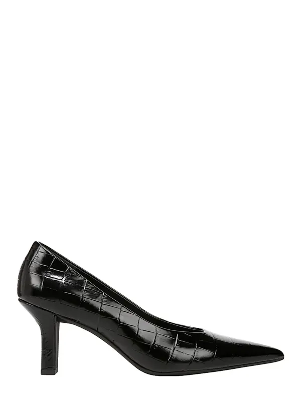 Vince Diane Croco-embossed Leather Pumps - Black Croco Print Leather